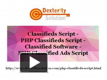 Classifieds Script - PHP Classifieds Script presentation | free to download