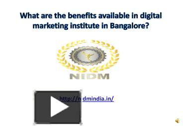 PPT – Digital marketing training institute in Bangalore PowerPoint ...