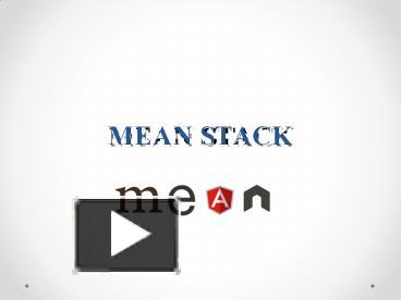 What is Mean Stack Development ? presentation | free to download