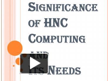 PPT – Enroll Yourself in the HNC Computing Courses Edinburgh PowerPoint ...