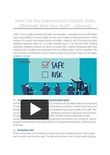 How Can You Communicate Possible Risks Effectively With Your Staff ...