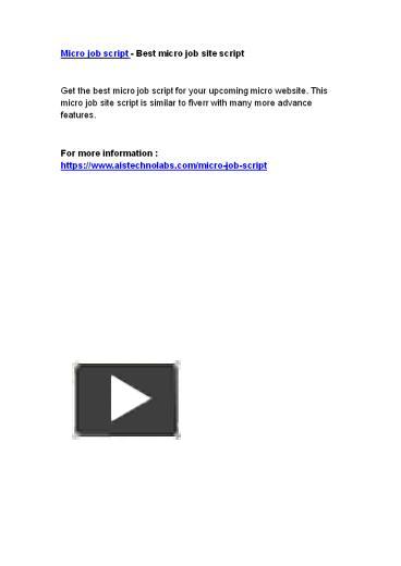 PPT – Micro job script - Best micro job site script PowerPoint ...