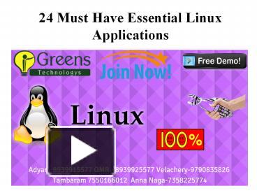 24 Must Have Essential Linux Applications presentation | free to download