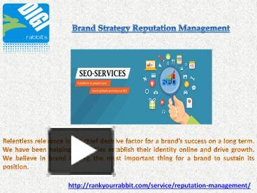Brand Strategy Reputation Management presentation | free to download