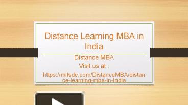 PPT – Distance Learning MBA in India | MIT School of Distance Education ...