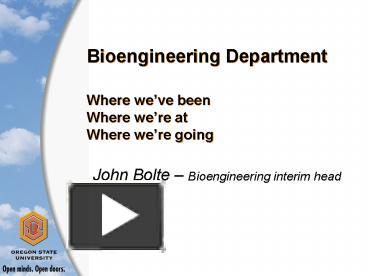PPT – Bioengineering Department Where we PowerPoint presentation | free ...