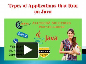 Types of Applications that Run on Java presentation | free to download