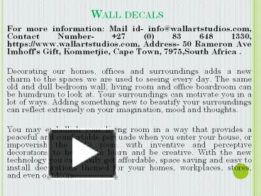 PPT – Wall decals PowerPoint presentation | free to download - id ...