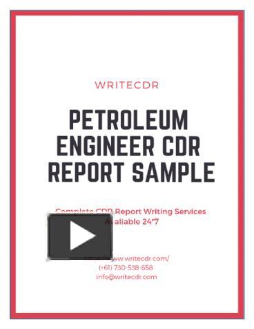 PETROLEUM ENGINEER CDR REPORT SAMPLE | WriteCDR presentation | free to ...