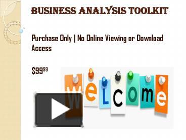 The Business Analysis Toolkit - By Expert Toolkit presentation | free ...
