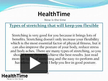 Types of stretching that will keep you flexible presentation | free to ...
