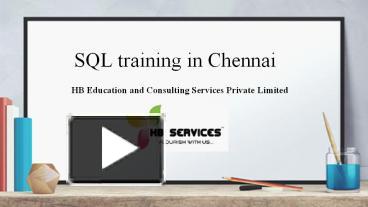 Guide to SQL training in Chennai presentation | free to download