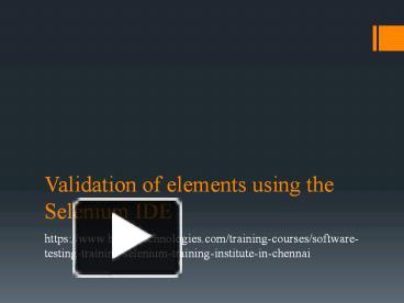 PPT – selenium training in chennai PowerPoint presentation | free to ...