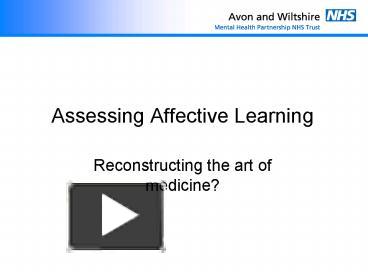 Assessing Affective Learning presentation | free to view