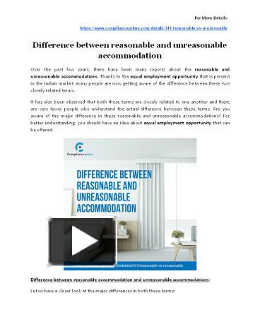 Difference Between Reasonable and Unreasonable Accommodation ...
