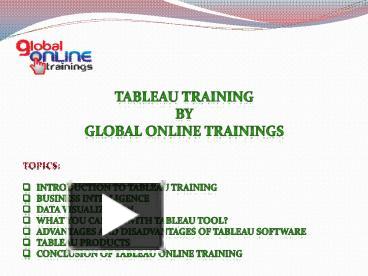 Tableau Training | Tableau Online Training presentation | free to download