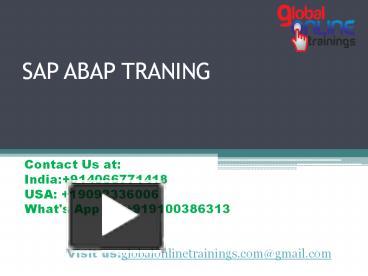 PPT – SAP ABAP training | SAP ABAP online training ...