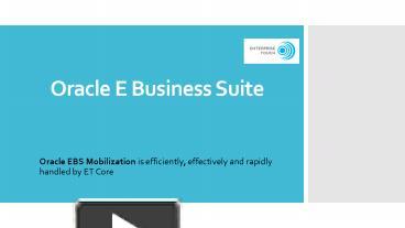 Oracle E Business Suite presentation | free to download