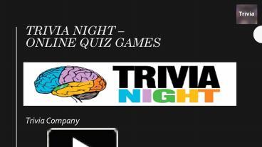 Trivia Night - Trivia Company presentation | free to download