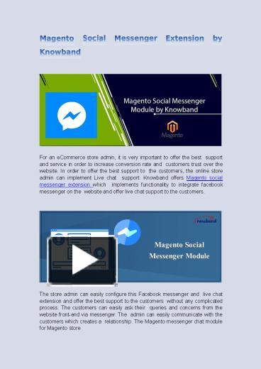 Magento social messenger module by Knowband presentation | free to download