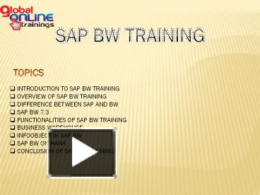 SAP BW TRAINING | SAP BW BI 7.4 ONLINE Course presentation | free to ...