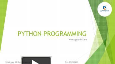 PPT – python programming PowerPoint presentation | free to download ...