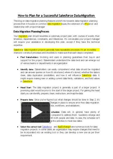 How to Plan for a Successful Salesforce Data Migration presentation ...