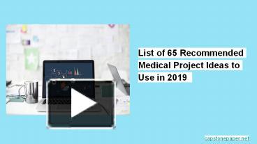 List of 65 Recommended Medical Project Ideas to Use in 2019 ...