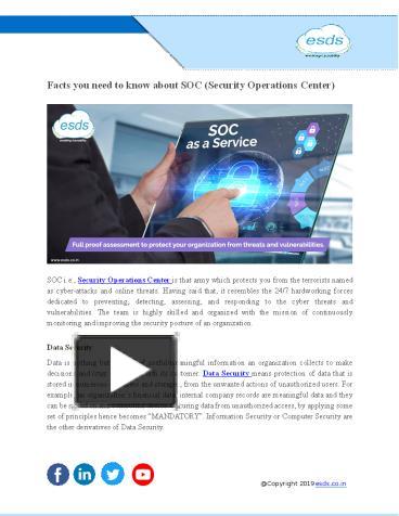 Facts you need to know about SOC (Security Operations Center ...