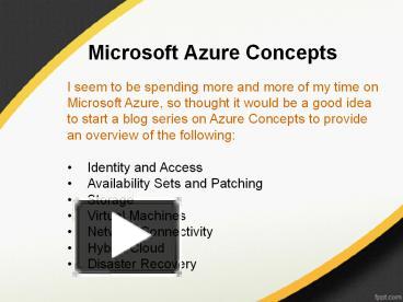 Microsoft Azure Concepts presentation | free to download