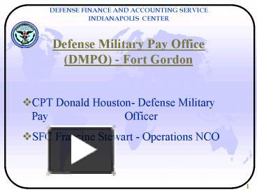 Defense Military Pay Office DMPO Fort Gordon presentation | free to view