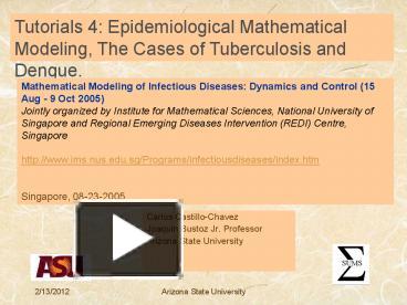 Carlos Castillo-Chavez presentation | free to view