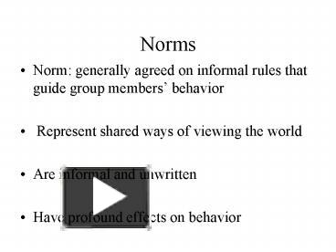 Norms presentation | free to view