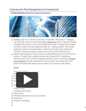 Cybersecurity Risk Management and Assessment presentation | free to ...