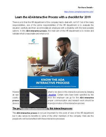 Learn the ADA Interactive Process with a checklist for 2019 ...