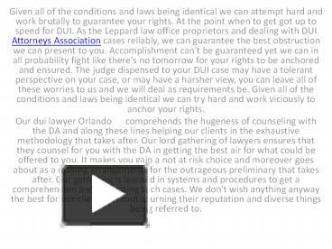PPT – DUI Lawyer Orlando (1) PowerPoint presentation | free to download ...