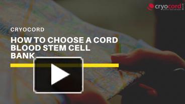 How to Choose a Cord Blood Stem Cell Bank presentation | free to download