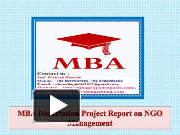 PPT – MBA Dissertation Project Report on NGO Management PowerPoint ...