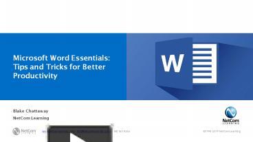 Advanced Level Microsoft Word Essentials: Tips and Tricks for Better ...