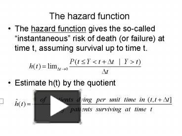 The hazard function presentation | free to download