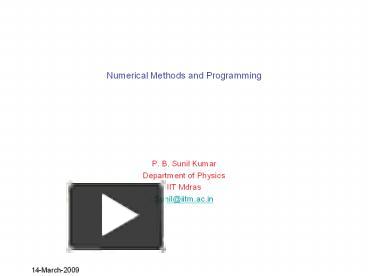 Numerical Methods and Programming presentation | free to download