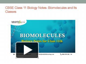 CBSE Class 11 Biology - What is Biomolecules and Its Classes ...