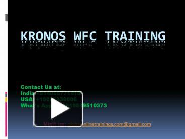kronos WFC Training | kronos Workforce central training - GOT ...