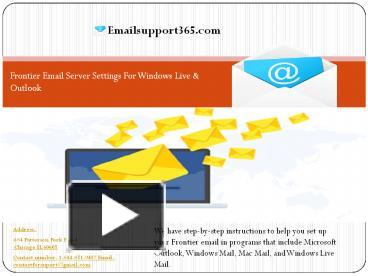 Frontier Email Server settings presentation | free to download