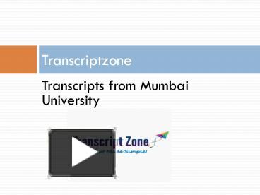 Transcripts from Mumbai University presentation | free to download
