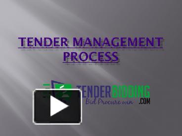 What is Tender management process presentation | free to download