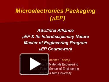 PPT – Microelectronics Packaging mEP PowerPoint presentation | free to ...