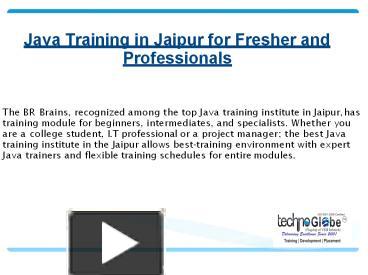 PPT – java training in jaipur PowerPoint presentation | free to ...
