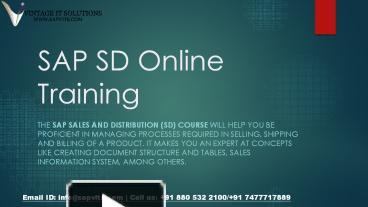 PPT – SAP SD training in Hyderabad, Chennai, Bangalore, Pune, India ...