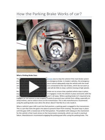 PartsAvatar Replacement Parts - How the Parking Brake Works of car ...